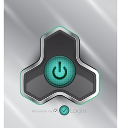 Futuristic power button Royalty Free Vector Image