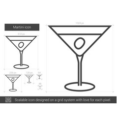 Martini glass line icon Royalty Free Vector Image