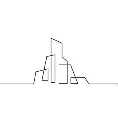 Abstract architecture as continuous lines drawing Vector Image