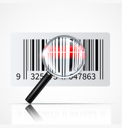 Magnifying glass over a qr code Royalty Free Vector Image