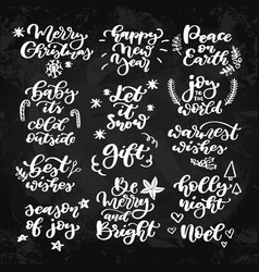Chalkboard style christmas greeting cards set Vector Image