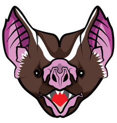Angry head vampire bat Royalty Free Vector Image