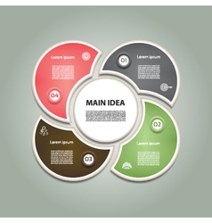 Cycle diagram with four steps Royalty Free Vector Image