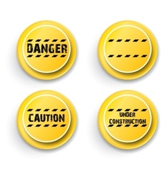 Yellow security warning tapes set caution Vector Image