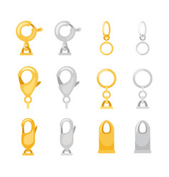 Carabiner clasps metal Royalty Free Vector Image