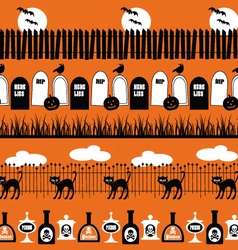 Bright halloween border patterns Royalty Free Vector Image