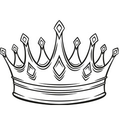 Crowns outline icon Royalty Free Vector Image - VectorStock