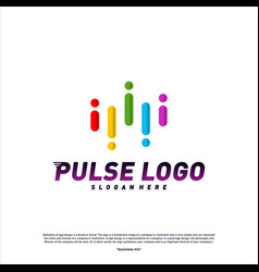 Set of colorful pulse logo design concept people Vector Image