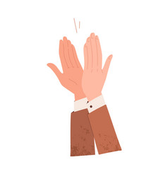 Hands applauding open palms clapping greeting Vector Image