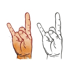 Rock on gesture symbol heavy metal hand gesture Vector Image