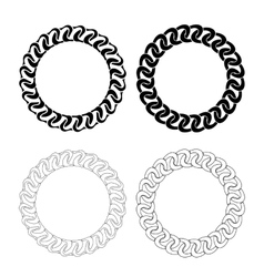 Texture chain round frame circle border chains Vector Image