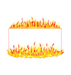 Fire rectangular frame with hot burning tongue Vector Image