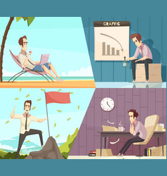 Business failure cartoon infographic poster Vector Image