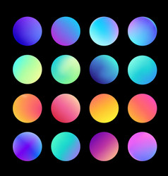 Rounded holographic gradient sphere set gradient Vector Image