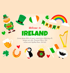 Tourist map of ireland with landmarks and symbols Vector Image Tourist map of ireland with landmarks and symbols Vector Image
