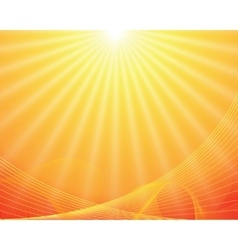 Sun on yellow background Royalty Free Vector Image
