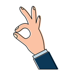 Human hand showing ok fingers symbol Royalty Free Vector
