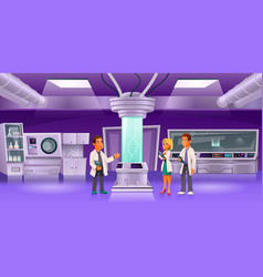 Cartoon colored scientists composition Royalty Free Vector