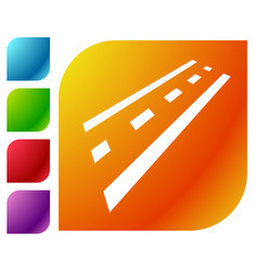 2-lane road icon for driving traffic transport Vector Image