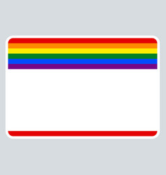 Sticker name tag lgbt rainbow flag Royalty Free Vector Image