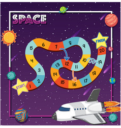 Game template with many planets in space Vector Image
