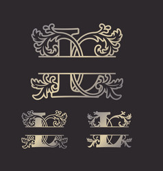 Split letters split monogram font split alphabet Vector Image
