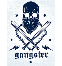 Gangster emblem logo or tattoo with aggressive Vector Image