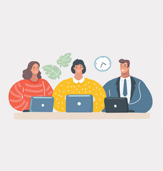 Business people work in co-working office open Vector Image