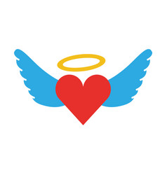 Romantic heart love wings valentine tattoo Vector Image