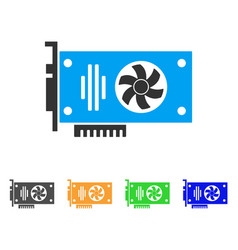 Video gpu card flat icon Royalty Free Vector Image