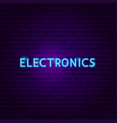 Electronics store text neon label Royalty Free Vector Image