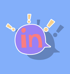 Sticker linkedin color icon glossy app icon logo Vector Image