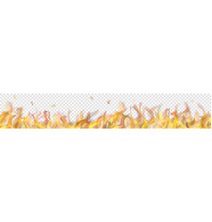 Long horizontal fire flame with smoke Royalty Free Vector