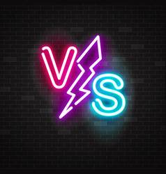 Versus sign vs glow symbol Royalty Free Vector Image