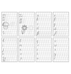 Handwriting practice sheet educational children Vector Image