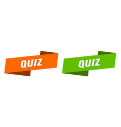 Quiz time banner template ribbon label sign Vector Image