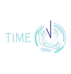 Clock time company logo design business Royalty Free Vector