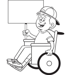 Cartoon Boy in a Wheelchair Royalty Free Vector Image