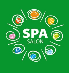 Logo green leaf for spa salon Royalty Free Vector Image