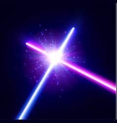 Abstract background two crossed neon swords fight Vector Image