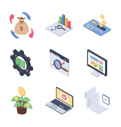 Colorful isometric financial flowchart concept Vector Image