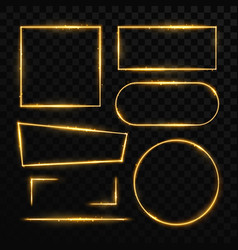 Neon and led strips and diode light border frames Vector Image