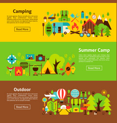 Camping website banners Royalty Free Vector Image