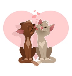 Two cute cartoon kittens Royalty Free Vector Image