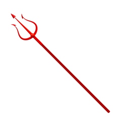 Red trident devil with tail Royalty Free Vector Image