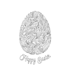 Easter egg with pattern in zentangle style Vector Image
