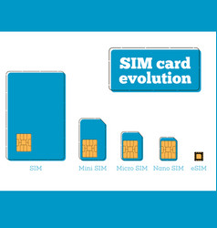 Sim card evolution concept in flat style Vector Image