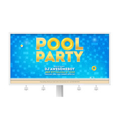 Party in swimming pool poster with advertising Vector Image