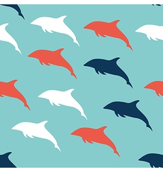 Flat design dolphin seamless pattern background Vector Image