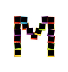 Alphabet T with colorful polaroids Royalty Free Vector Image